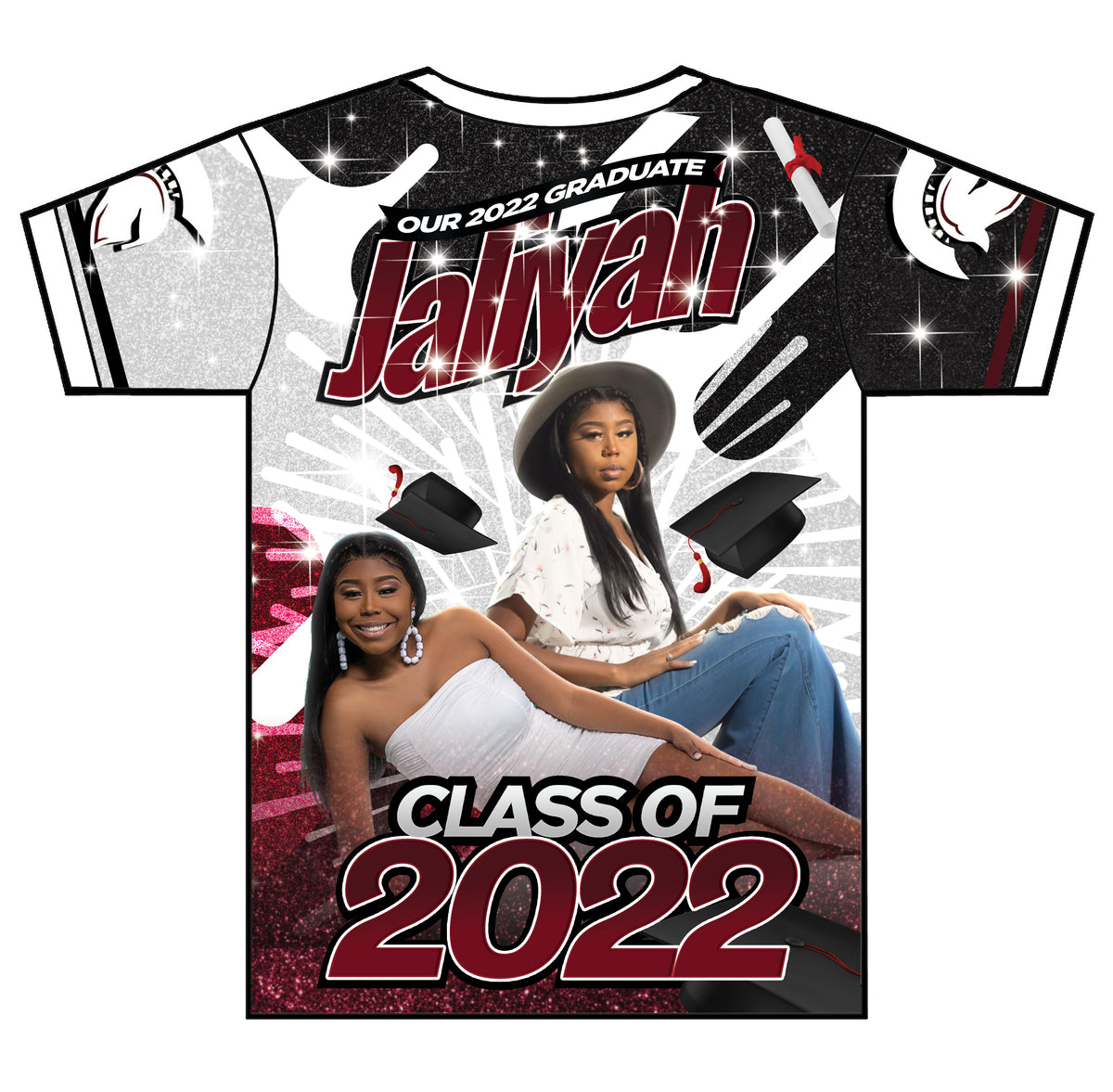 "Jaliyah Johnson" Custom Designed Graduation 3D shirt – BlessedByWes