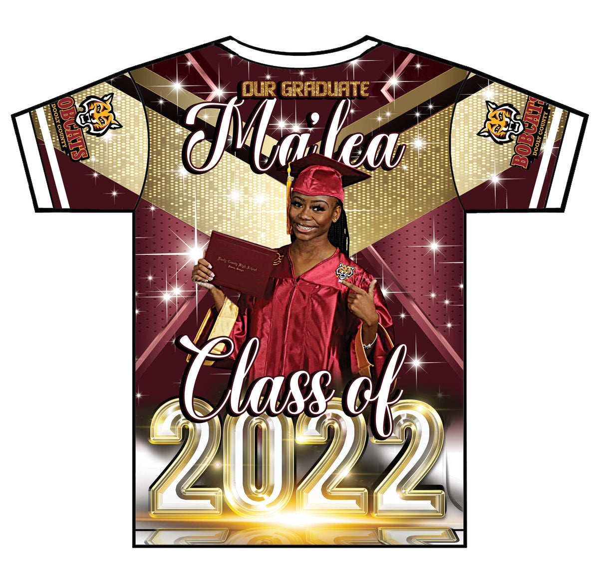 "Malea" Custom Designed Graduation 3D shirt – BlessedByWes